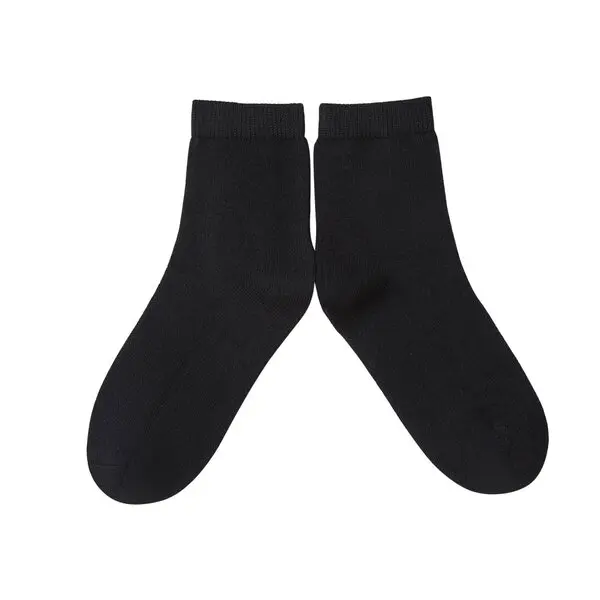 SOFT STROKES SILK Wool Quarter-length Socks Set Of Two Meditating Lamb Collection In Sesame - Black