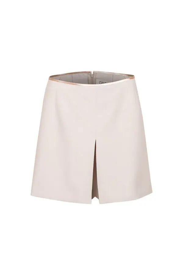 GINTA Neutrals / Skirt-effect Shorts - Grey