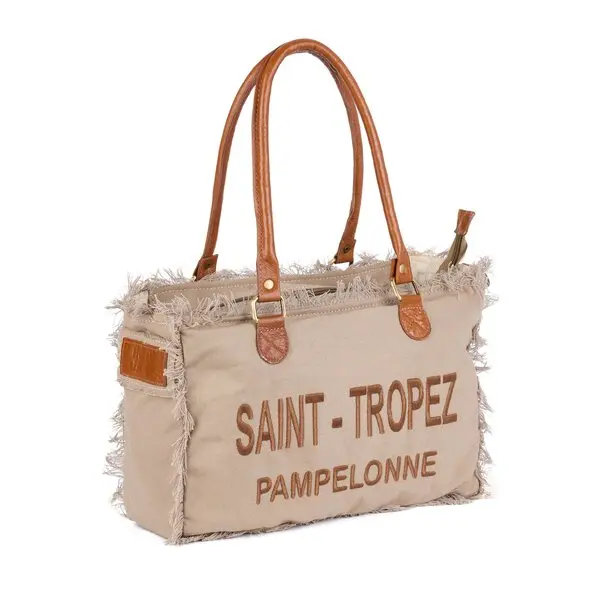 BEDROOM ATHLETICS Neutrals Lani St Tropez Washed Canvas Shoulder Bag - Beige