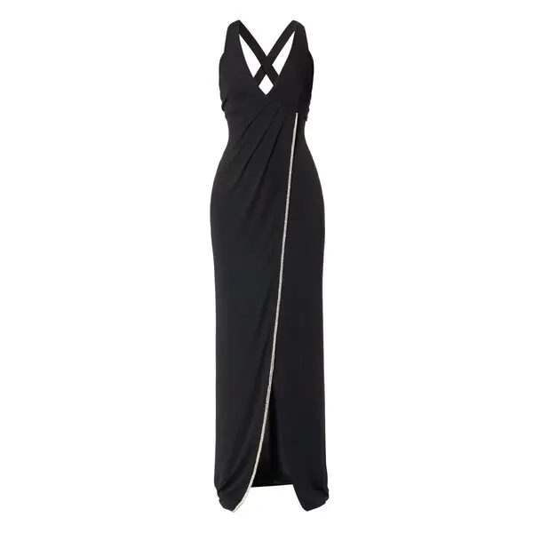 AGGI BY HALEWSKI Carla Night Fall Evening Maxi Dress - Black
