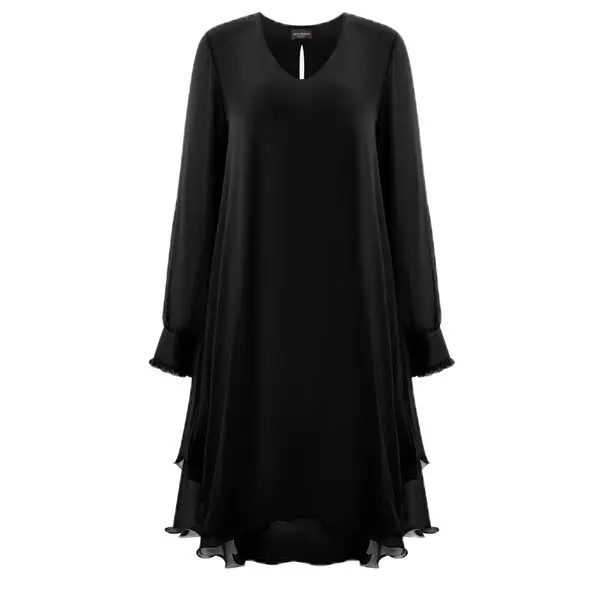 JAMES LAKELAND Long Sleeve Wave Hem Dress - Black