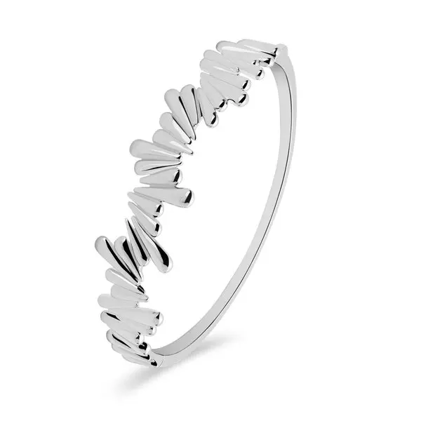 LUCY QUARTERMAINE Solid Sterling Shard Bangle With Hinge - Silver