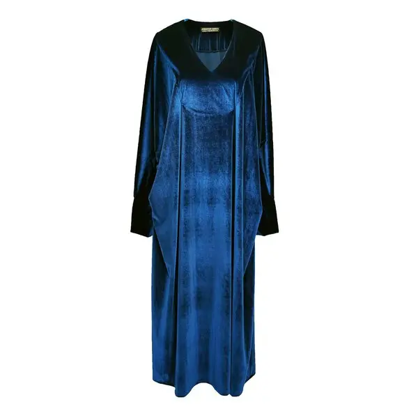 JENNAFER GRACE Gracie Caftan In Royal Velvet - Blue