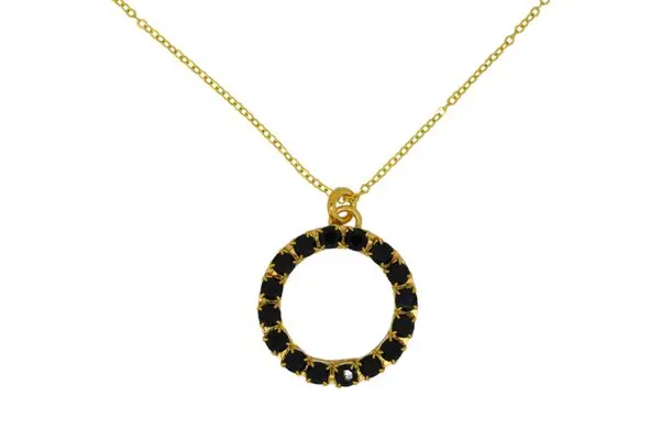 VICKISARGE The Hoop Necklace In Gold Long - Black