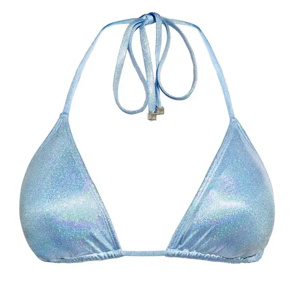 ENEZ SWIM Nova Triangle Bikini Top Glitter - Blue