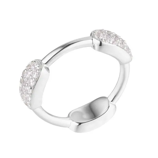 BERMUDA WATCH COMPANY Annie Apple Mila Sterling White Cz Ring - Silver