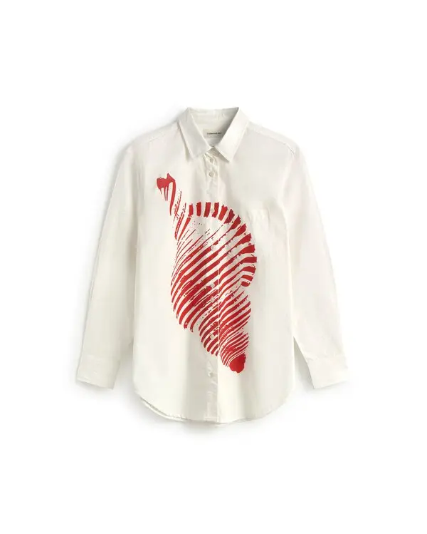 THINKING MU Oversize Shell Poplin Blouse Odie - White