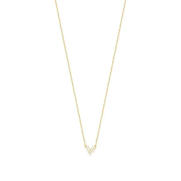 ESTERAH Mini Pink Heart Necklace - Gold
