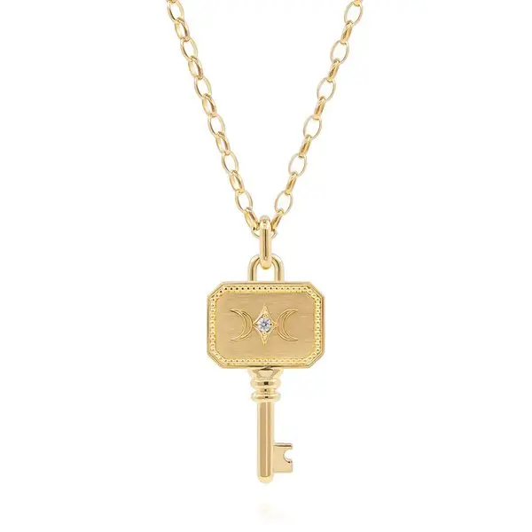 Côté Caché Cote Cache Key Pendant Chain Necklace - Gold