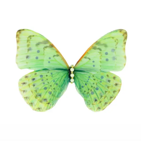 Oana Savu Silk Butterfly Hair Clip Barrette Accessory - Green