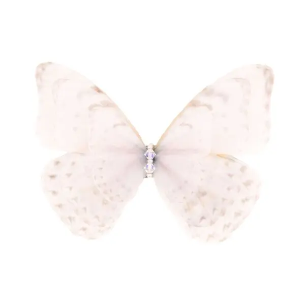 Oana Savu Silk Butterfly Hair Clip Barrette Accessory - White