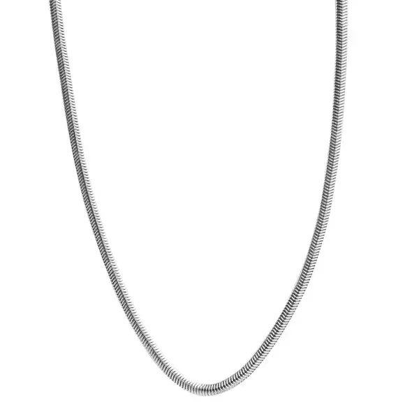 FV JEWELLERY Silver / Black Steel Me Silver Snake Chain - Silver/black