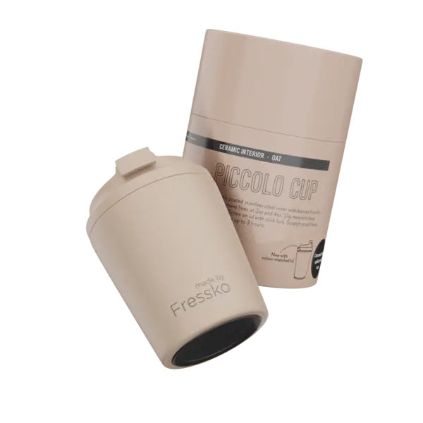 Fressko Neutrals Piccolo 4oz / 118ml Reusable Coffee Cup, Ceramic Oat - Brown