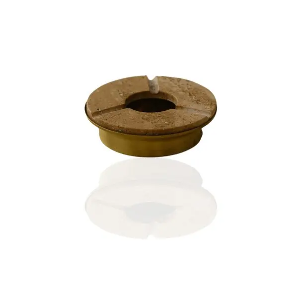 MARLETH Round Travertine & Brass Ashtray – Beige - Brown