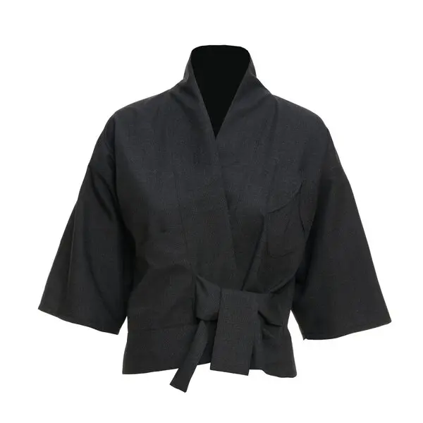 MOE Black Checkered Wool Vest Jacket Front Pocket - Grey