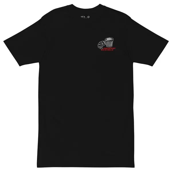 ANCHOR & CREW Gustatory Originals Postcards From Sunday Heavy Cotton Embroidered T-shirt - Black