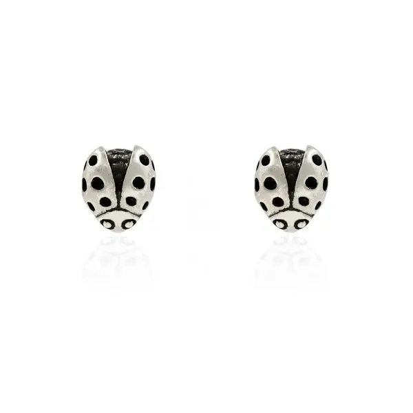 LEE RENEE Ladybird Earrings Wings Open - Silver