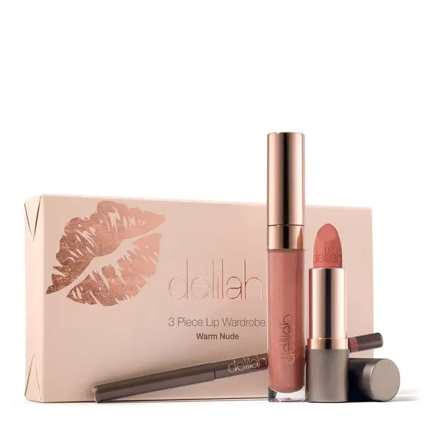 DELILAH Three Piece Lip Wardrobe| Warm Nude - Brown