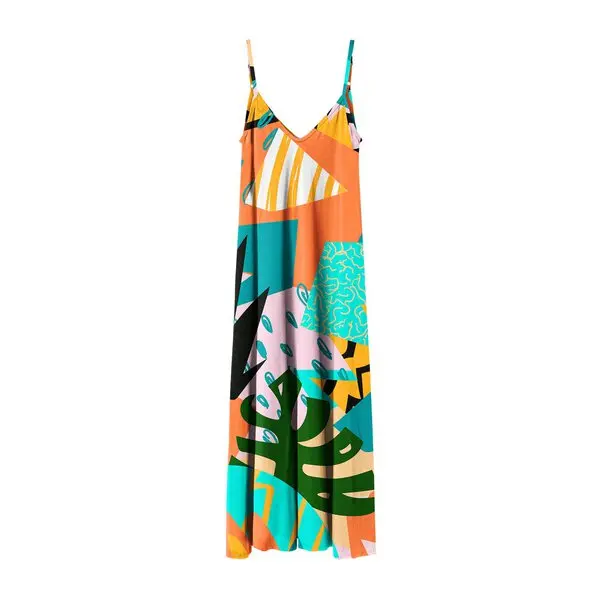 ALOHA FROM DEER Tropical Abstract Maxi Dress