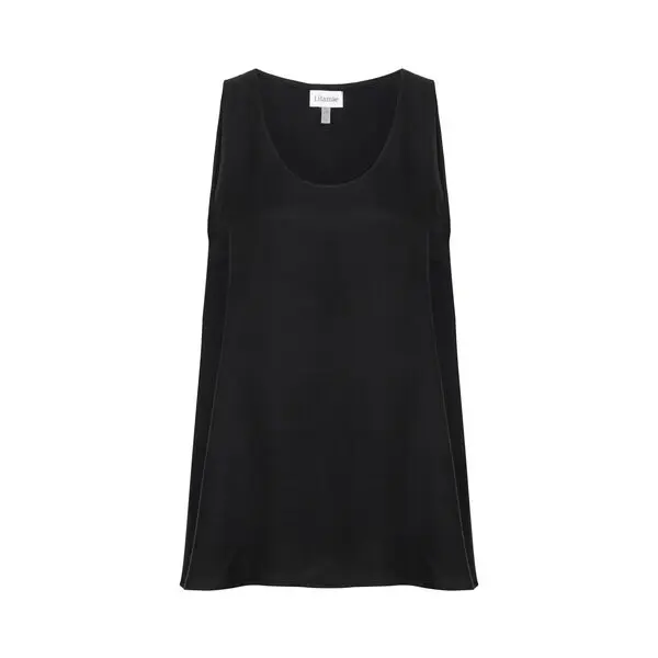 LILAMIE Soho Loose Fit Longline Summer Tank Top - Black