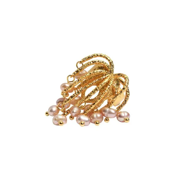 MISS CECILIA Firework Freshwater Pearl Ring - Gold