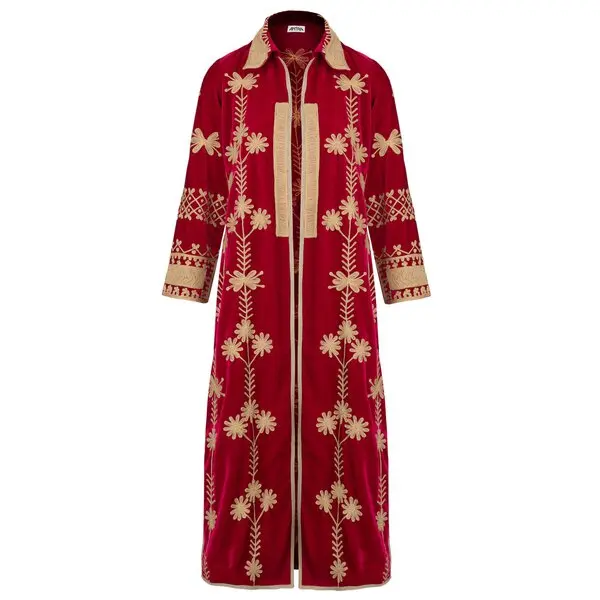 ANTRA DESIGNS Fuchsia Silk Velvet Coat - Pink
