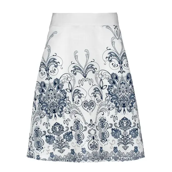 CONQUISTA Neutrals Paisley Style Cloche Skirt - Beige