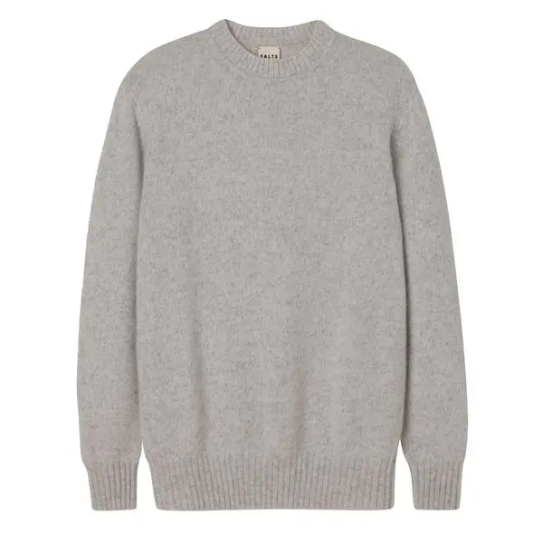 SALTS CASHMERE Lofty Knit Crew Neck Sweater Twist - Grey