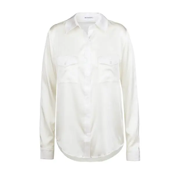 MODALLICA Ann Loose Gots Certified Organic Peace Silk Shirt