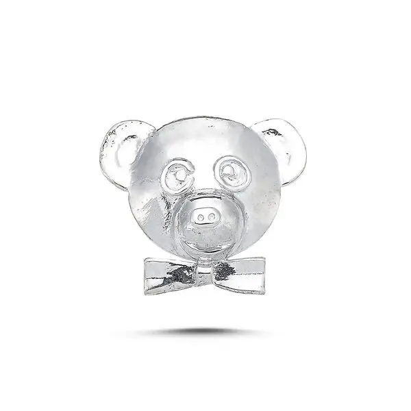ECCE ARTISAN DIAMONDS 925k Sterling Teddy Bear Mini Pin - Silver