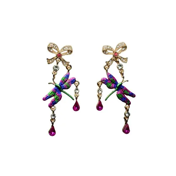 Natalia Petruch Dragonfly Earrings - Yellow