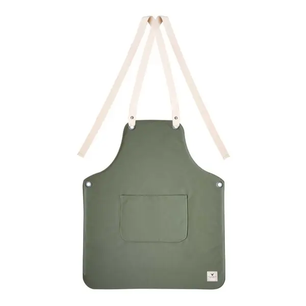 YAKO&CO Minimalist Vegan Leather Apron, Forest - Green