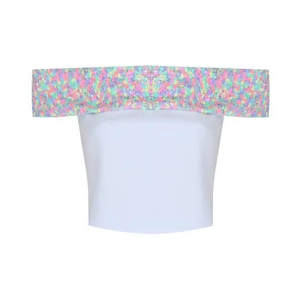 MADEBYZA Off The Shoulder Sequinned Top - Blue