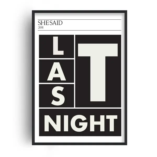 FANCLUB Last Night Giclée Retro Art Print - Black