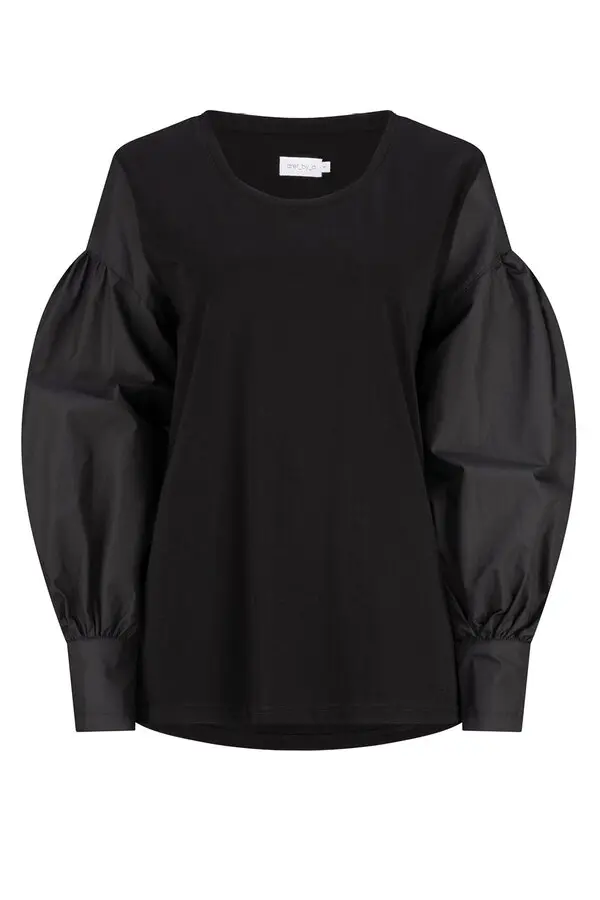 DREF Sherry Balloon Sleeve Top - Black