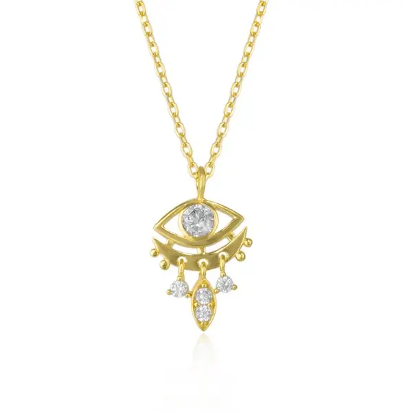 SPERO LONDON Eye Drop Necklace Sterling Silver - Gold