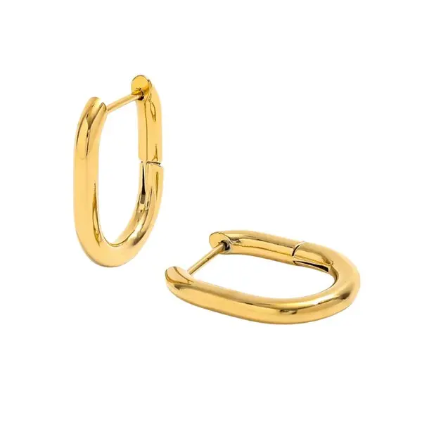 MICKEY'S GIRL Classic Oval Hoop Waterproof Earrings - Gold