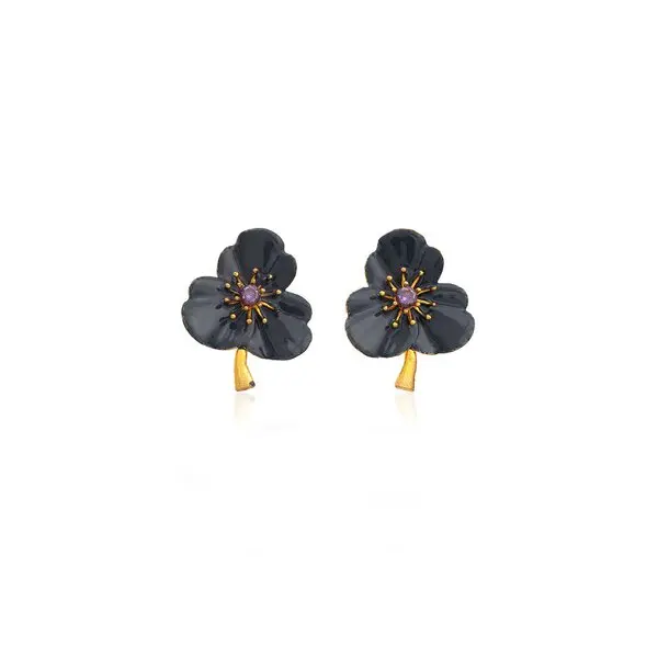 MILOU JEWELRY Three-leafed Clover Earrings - Grey