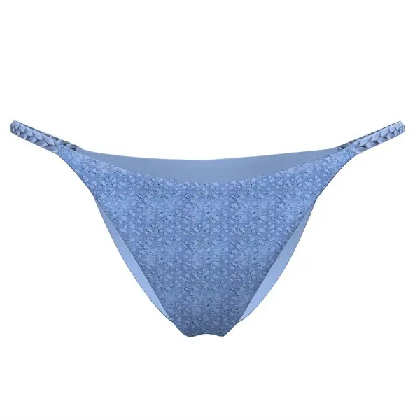 BLACKBOUGH SWIM Parker Ruched Cheeky Bottoms / Oceania Crochet - Blue