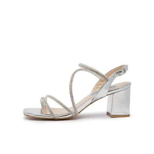 ILVI Nica Leather Heeled Sandal - Silver