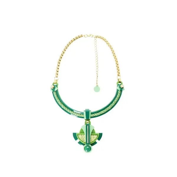 GISSA BICALHO Acrylic Handmade Necklace Buriti - Green
