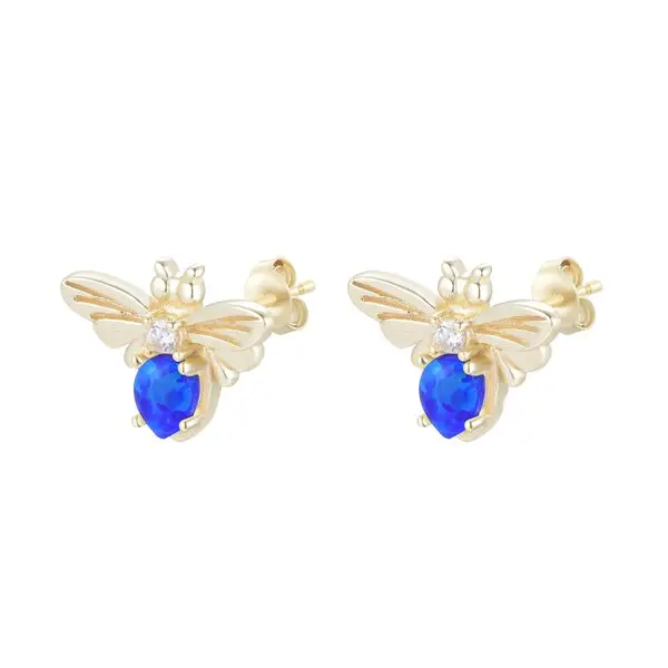 KAMARIA Opal Bee Stud Earrings Indigo