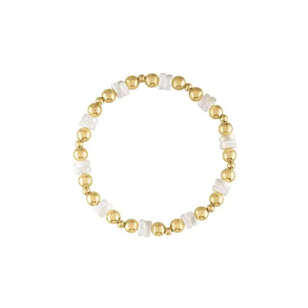 OLIVIA LE Harper Pearl Heishi Bracelet - Gold