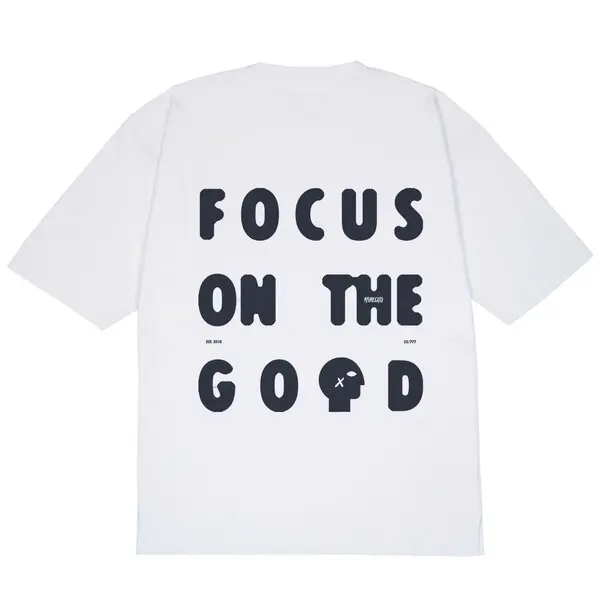 MYSIMPLICATED Black / White Oversized White T-shirt Focus Design W - Black/white