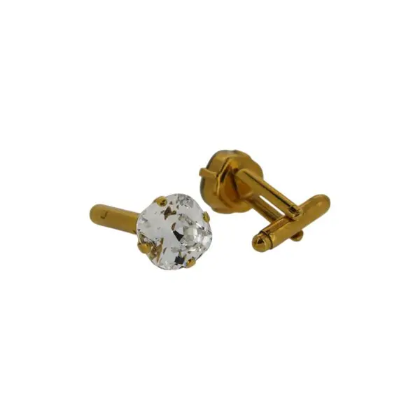 VICKISARGE Neutrals / The Clear Stud Cufflink - Gold