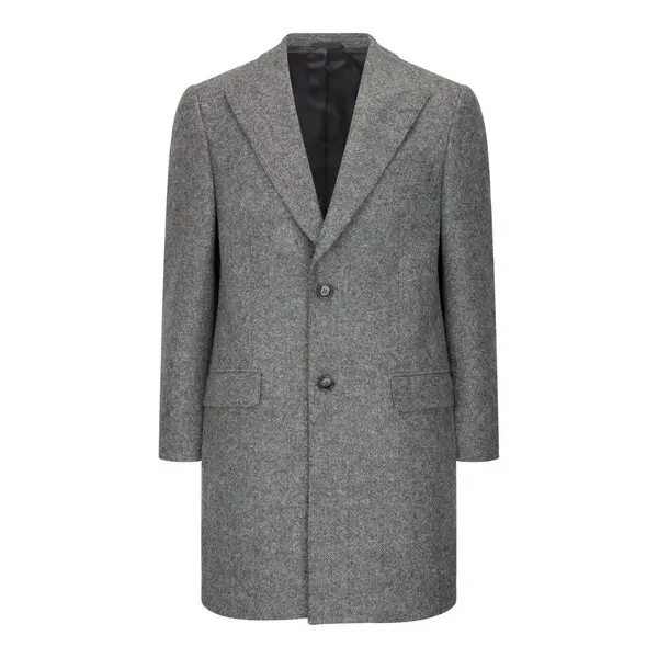 TRIONA Herringbone Andrew Irish Tweed Coat - Grey
