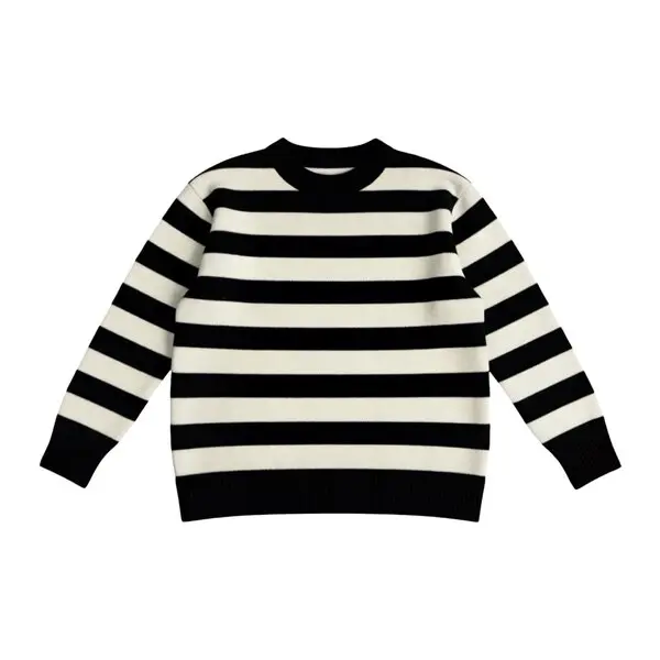 LONDON ATELIER BYPRODUCT White Wide Striped Knitted Jumper - Black