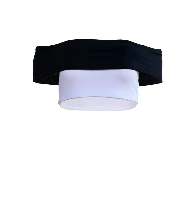 TOUCH BY ADRIANA CAROLINA Sleek Off-shoulder Cropped Top