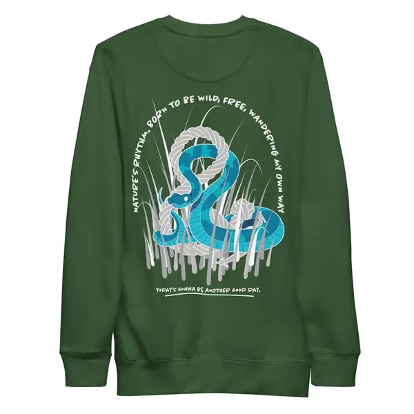 ANCHOR & CREW Forest Snake Another Good Day Cotton Blend Sweatshirt - Green
