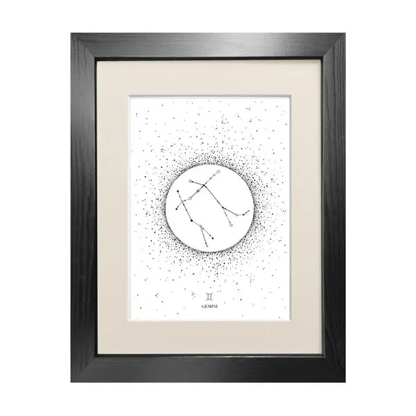 EMILY CARTER Gemini Star Sign' Fine Art Print A4 - Black